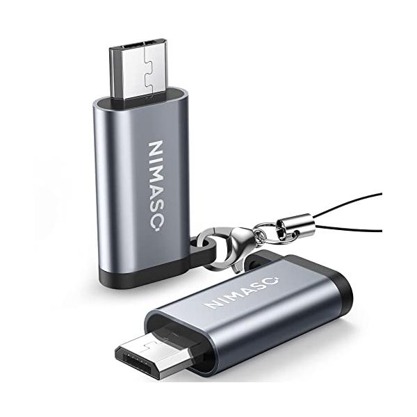 ・グレー USB C to Micro USB 2個 ・・Size:USB C to Micro USB 2個Color:グレー・【USB C(メス) to Micro-USB(オス)】Nimaso USB C(メス) to Micro-U...