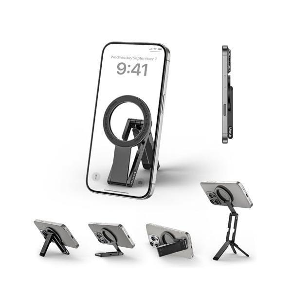 ブラック/-/-・Color:ブラック・【超強力磁気、安定感抜群】Ulanzi MA60 はMagSafe用スマホ三脚は業界最強磁力の磁石を使用して、超強力磁気で、簡単に脱着しません、安定で安心に使用いただけます。片手でわずか0.1秒簡単に...