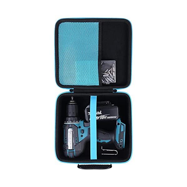 ・ブルー  KN-20210154・特別な保護トラベル収納ケース-Khanka 互換品 マキタ 電動ドリル 保護トラベル収納ボックス(注：電動ドリル マキタ、電動ドリルドライバー マキタアクセサリー等は含まれません）。・ドリルドライバー マ...
