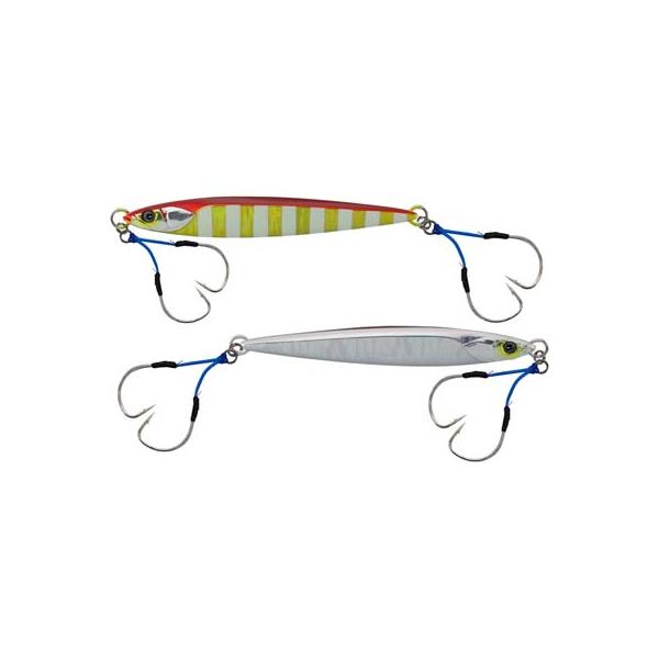 独自に開発されたサクラマス ジギング専用設計のフックを前後に搭載。サクラマス特有のジグにジャレつくあたりもフッキングに持ち込むために、コンタクト性能の高いストレートポイントを採用。 また、平打ちの箇所をシャンク部のみに絞ることで、身質の柔ら...