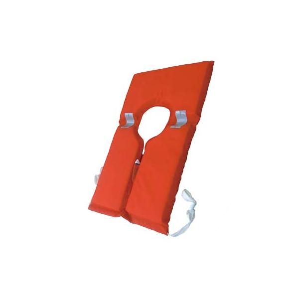 首掛け・帯締め式のシンプル構造のライフジャケットです。 他製品と比較し、厚みが薄く、備蓄や小型船舶への搭載に適しています。様々な状況に適しているロングセラーモデルです。 首掛け・帯締め式のため、対面で着用させやすく要介護者や車いすの方にも着...