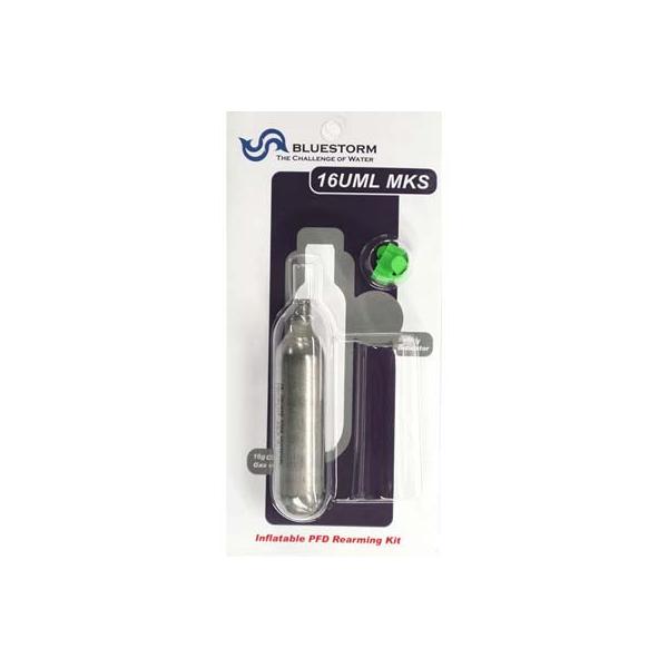 ※膨脹式救命胴衣には、それぞれのモデルに合ったボンベキットがあります。型式をご確認いただき、対応するボンベキットをお選びください。 MKS インフレーター用 手動膨脹式 16gボンベ 【対応製品（型式名）】 TK-AY01型 ※※こちらは航...