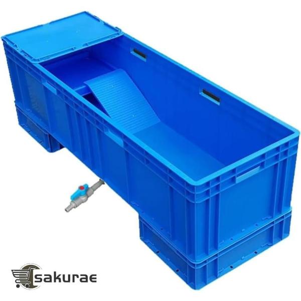 【カメの水槽】タートルボックスは高密度ポリエヒレン社製で作られており、表面は非常に滑らかで繊細で、構造はコンパクトで耐久性があり、日光に耐えます。証拠と防食。3色。製品全体は高品質です,でペットに良い住まいを与えます。注: 60cm はサン...