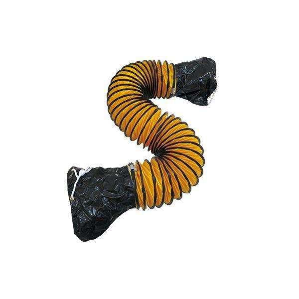 ※ こちらの画像は代表画像となります。部品や類似品等の場合があります。型番と商品名をご確認下さい。　【商品説明】 ●片ひも付きのフレキシブルダクトです。 ●PVCターポリン