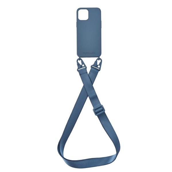 [バーコード] 4570047578986[型番] PN23898i14MBLブルー 背面ケース ポリエステル ストラップ シリコン ティールブルー ネックストラップ アイフォーン アイフォン  アイホーン アイホン iPhone iPho...