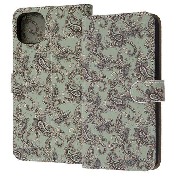 [バーコード] 4560393966384[型番] DT-P38ILC/PS1手帳型 カードホルダー ストラップホール 合成皮革 TPU ペイズリー/グリーン レトロ アイフォーン アイフォン  アイホーン アイホン iPhone iPho...