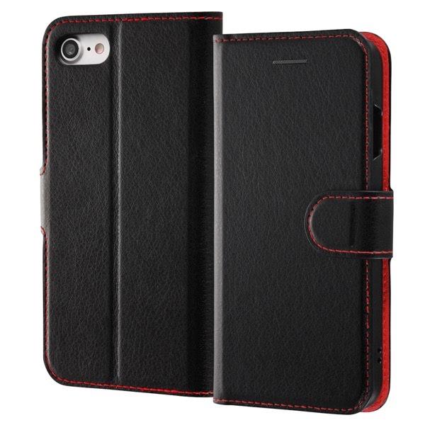 [バーコード] 4580548454931[型番] RT-P24NELC1/BRポリウレタン ポリカーボネート 合成皮革 磁石付き 手帳型 カードホルダー スタンド機能 ストラップホール ブラック_レッド iPhone 7 iPhone7 ...