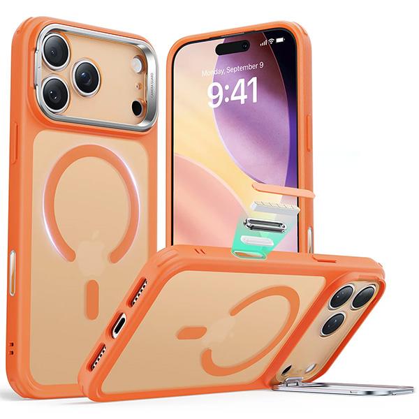 [バーコード] 4894240291641[型番] ESR817TPU ポリカーボネート オレンジ タフケース 背面ケース iPhone 17 Pro (2025年 3眼 6.3インチ) MagSafe規格のワイヤレス充電・吸着 アイフォー...