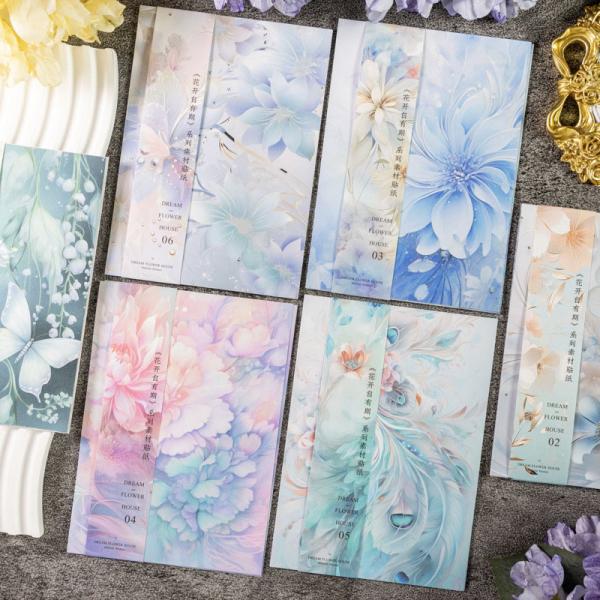 品番｜ST456種類｜シール数量｜6枚入（6種類, 各1枚）材質｜紙素材, PET素材特徴｜シール面付き背景紙の紙とPETシール