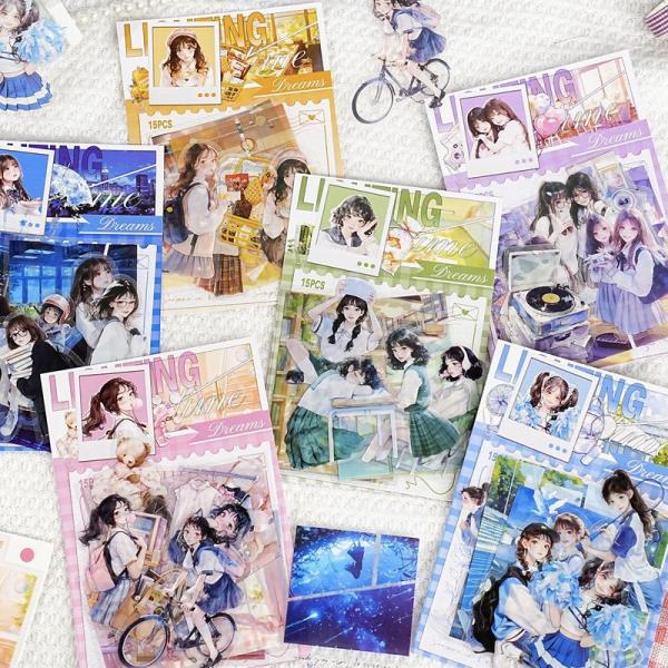 品番｜ST784種類｜シール数量｜15枚入（15種類, 各1枚）材質｜PET製造｜中国製