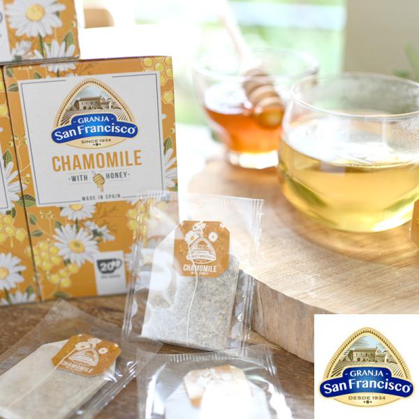 Granja San Francisco グランハサンフランシスコはちみつカモミールティー 20袋入りティーバッグ ノンカフェイン スペイン産 スペイン製 スペインみやげ 輸入食品スペイン最大の老舗はちみつメーカーが作った安らぐ甘さのはちみ...