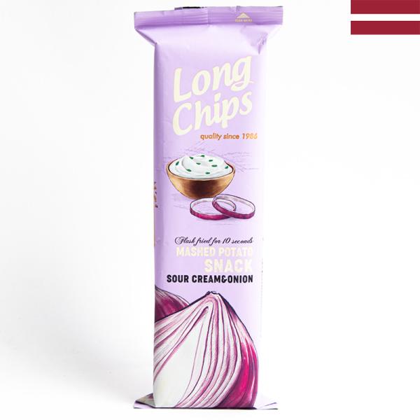 PERNES Long Chipsペルネス ロングポテトチップスサワークリーム＆オニオン75g×3袋ポテチ ポテトスナック おつまみ ラトビア製 ラトビア産 ラトビアみやげオニオンの甘味と程よい酸味とコクのあるサワークリームが癖になる、定番...