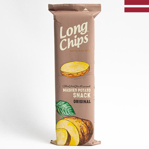 PERNES Long Chipsペルネス ロングポテトチップスオリジナル 75g×3袋ポテチ ポテトスナック おつまみ ラトビア製 ラトビア産 ラトビアみやげ素材の美味しさを引き出すため、塩だけで味付けしました。ロングで平たく成型された新...