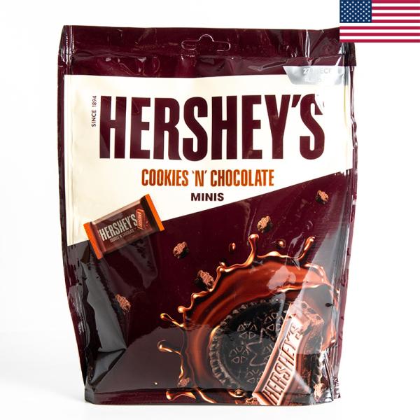 HERSHEY'S ハーシークッキー＆チョコレート ミニズ 140g 約27粒入り個包装 ばらまき用 ミルクチョコレート アメリカみやげ アメリカ土産 夏季クール一口サイズのクッキーとマイルドなミルクチョコレートがチョコ好きにはたまらない一...
