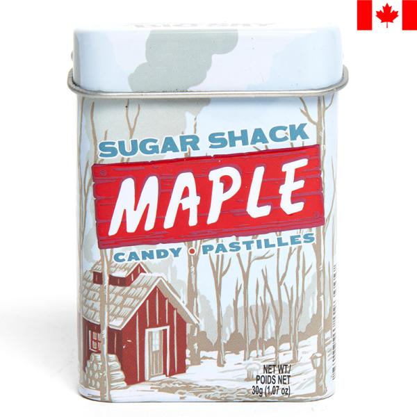 Big Sky - Sugar Shackビッグスカイ シュガーシャックメープルキャンディー 30gラムネ菓子 缶入り タブレット 飴 あめ カナダみやげメープルシロップを煮詰めて作るメープルシュガーを使った、タブレットキャンディです。純粋...