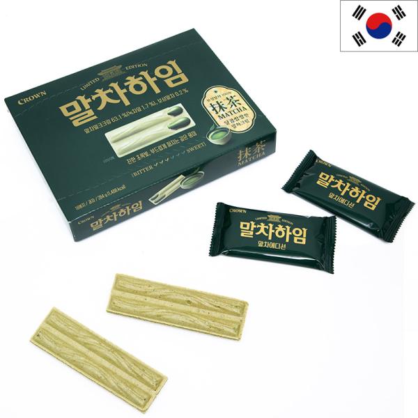 クラウン 抹茶ハイム 18粒入284g個包装 抹茶クリームウエハース おやつ 小腹 お配り用 韓国みやげ 韓国土産 別送サクッと軽い食感のウエハースに、濃厚な抹茶クリームをたっぷりサンドしました。個包装だからお配り菓子にも最適です。製造国:...