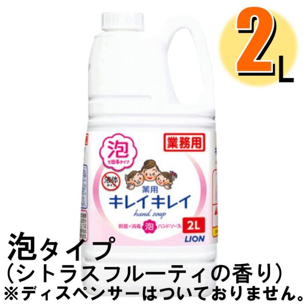 殺菌成分配合の泡がすみずみまで広がり、汚れをきちんと落とします。お子様にも簡単に使えます。医薬部外品。仕様メーカー：ライオン内容量：2L香り：シトラスフルーティー有効成分：イソプロピルメチルフェノールその他の成分：PG、ラウリン酸、水酸化K...