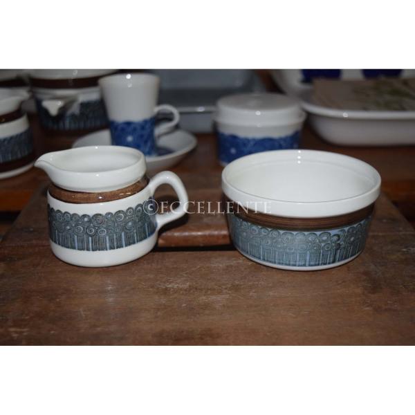 スウェーデンの老舗磁器メーカーであるロールストランド社（Rorstrand）より、アマンダ（AMANDA）シリーズのクリーマーとシュガーボウルのセットです。個性的な花柄のデザインが魅力を放つ人気の高いシリーズで、様々なアイテムが展開されています。