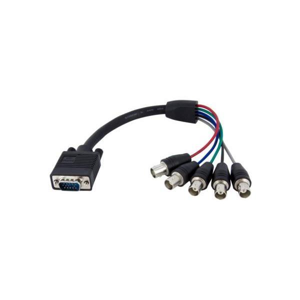 ■短く柔らかいケーブル設計■HD15 VGA(オス)- 5x BNC(メス)コネクタ■壁面設置型VGA TVやプロジェクタを既設のBNC同軸に接続■StarTech.comの全使用期間保証で信頼性を保証
