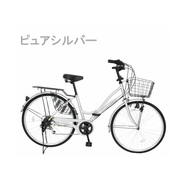 ■キャリア　-　通勤通学などにとても便利！(耐荷重25kg)■前カゴ(要取付)　-　お買い物や通学に大活躍！■両立スタンド　-　カゴに荷物を載せても倒れにくい■シマノ製6段変速　-　坂道や長距離も快適走行■滑り防止機能、折り畳み右ペダル■レ...