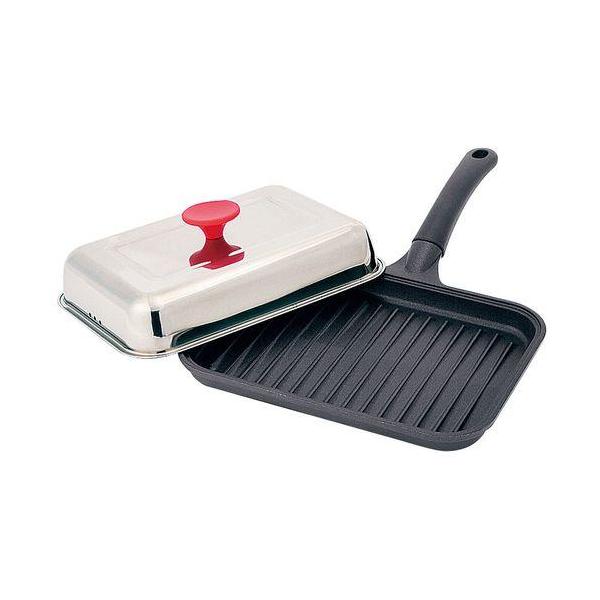 ■材質:本体/アルミニウム合金、内面/フッ素樹脂加工、外面/焼付塗装■板厚:8.5mm■くぼみに余分な油がたまり、自然とヘルシーに。水を入れると蒸し焼き調理もできます。■魚焼きグリルとは違い、調理後の洗いがとても簡単です。