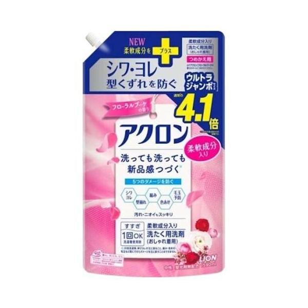 ■柔軟剤分をプラスしたおしゃれ着用の洗たく用洗剤アクロン。すすぎ1回にすると、もっとダメージが防げます。■おしゃれ着コースなどの弱水流でも、汚れ・ニオイをスッキリ落とす。洗浄成分に浸透性の高い界面活性剤を採用しているので、弱い水流でもすばや...