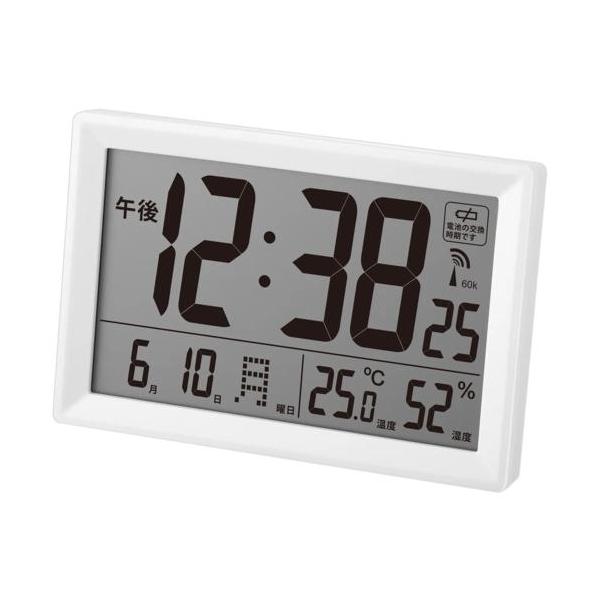 【発売日：2025年04月10日】■リビング使いにデザインと機能を特化した電波時計■シンプルで分かりやすく見やすい表示のデジタル電波時計。■温度・湿度・カレンダー・電波受信マーク付き。■場所にあわせて置いたり掛けたりできる両用タイプ。■リビ...