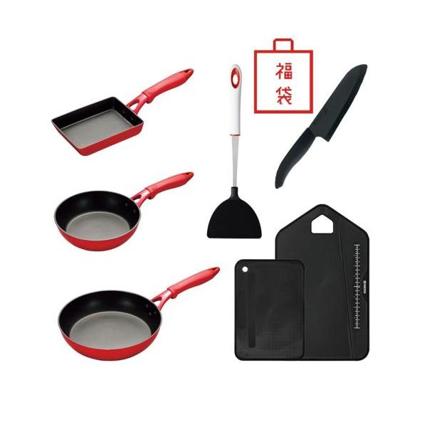 ■数量限定！セラフォート フライパン（玉子、20cm、26cm）にナイフ、まな板（大、小）ショートターナーが付いたお買い得な7点セット■セラミックナイフ熱間静水圧プレス加工（Hot Isostatic Press）をほどこし、同メーカーホワ...