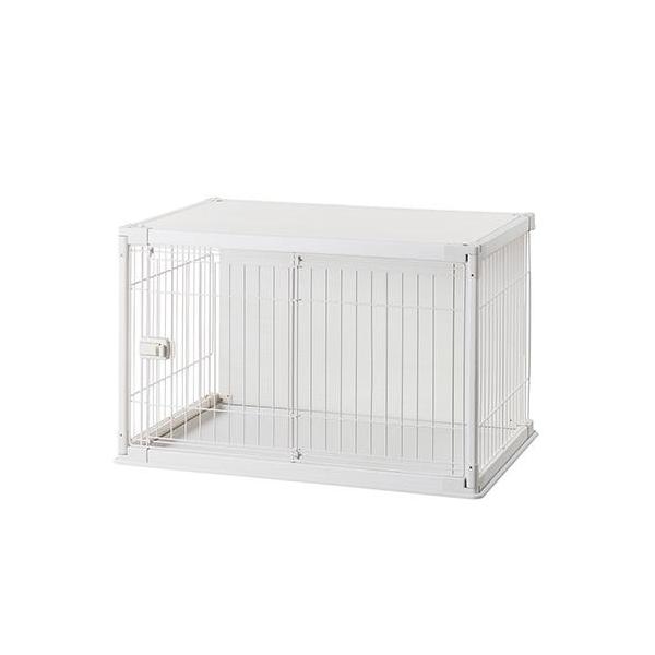 ■木製の屋根と背面板を付け、ワンちゃんがリラックスできるサークルです。屋根・背面板はPVC(塩化ビニル)シートを使用しているので、ふき取りなどのお手入れが簡単です。屋根の上にはお手入れ品やおやつなどを置いたり、ワンちゃんのお世話ができます。...