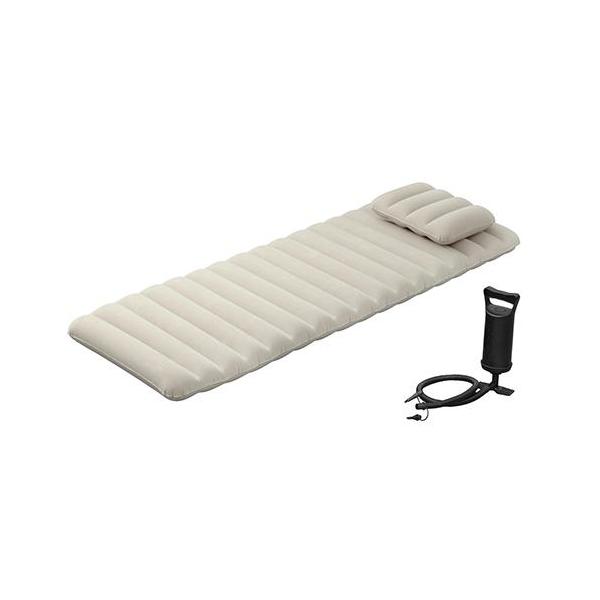 【発売日：2021年09月29日】■簡単設置・コンパクト収納可能。肌触りがよい表面加工。キャンプ、急な来客、車内泊、災害時などに。枕、専用ポンプ付きです。■●セット内容：エアーベッド本体、枕、ポンプ本体、ホース●耐荷重(約)：90kg●枕サ...