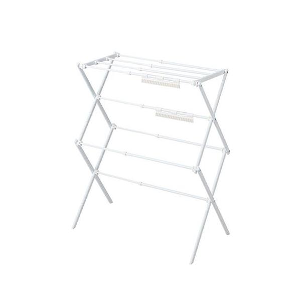 ■干す量に合わせて伸縮することができ、省スペースでたくさん干せる。■クッションやセーター等の平干しもできる。■靴下やハンカチ等の小物を干せる便利な小物干しパーツ付き。■部品点数が少なく、パーツはめ込み式で組み立て簡単。(目安5分/1人)■使...