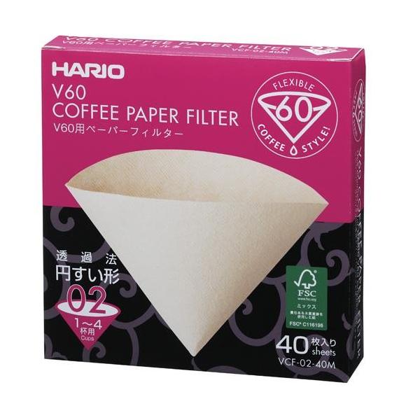■V60透過ドリッパー02サイズに対応した円すい形ペーパーフィルターです ■ブラウンタイプ 40枚入り