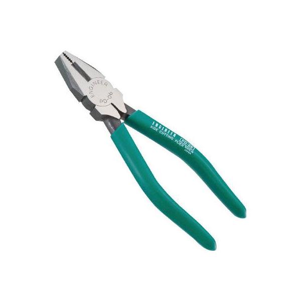 ■抜群の切断能力と耐久性を誇る、実力派の電工ペンチです。■手にフィットするソフトグリップです。■刃部硬度は、HRC60±4です。