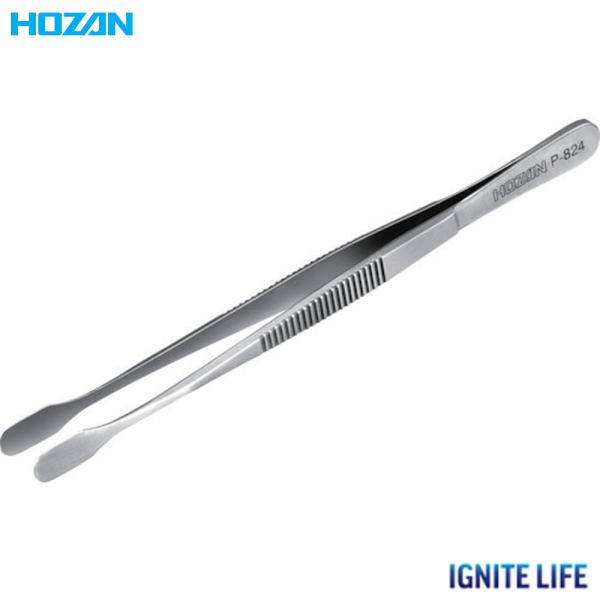 ●先端が幅の広いヘラ型のため切手や紙を突き破ることなくつかむことができます。●切手や紙などをつかむ際に使用。●全長(mm)：125●幅(mm)：8●先端形状：先丸幅広●先端幅(mm)：5●先端：先丸幅広型●ステンレス（SUS410）