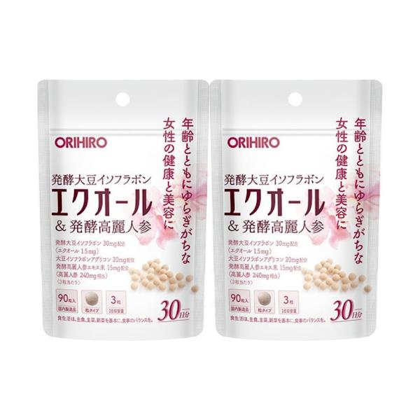 オリヒロ エクオール＆発酵高麗人参 30日分 大豆イソフラボンサプリメント年齢とともにゆらぎがちな女性の健康と美容に！１）エクオール1．5mg配合発酵大豆イソフラボンを1日目安量中に30mg配合し、エクオールとして1.5mg補給できる製品で...