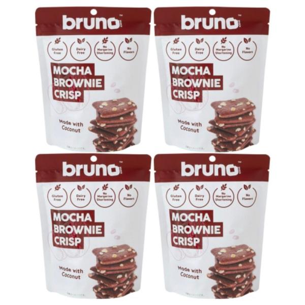 brunosnack ブルーノスナック クリスピーモカブラウニー豊かなココアの風味とコーヒーの芳ばしい苦味に、甘すぎずサクッとクランチ食感のクリスピーブラウニーです。小麦粉の代わりにココナッツ粉、砂糖・バター・食塩の代わりに、ココナッツシュ...