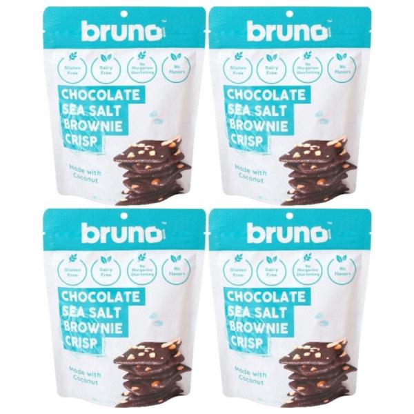 brunosnack ブルーノスナック クリスピーブラウニー シーソルトほんのり効かせたシーソルトがココアの甘さを引き立たせ、カシューナッツ、アーモンドを散りばめた、サクッと軽い食感のクリスプです。小麦粉の代わりにココナッツ粉、バターの代わ...