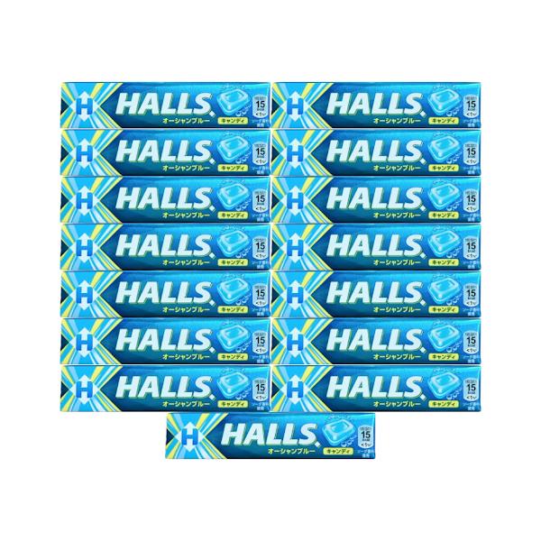 Halls ホールズ オーシャンブルー のど飴 モンデリーズジャパンホールズはメントール、ユーカリオイル、クーリング成分の３成分を配合。１粒食べて深呼吸すれば、のどから鼻まで、メントールのクーリングがスーッと広がり、気分までスッキリ！メント...