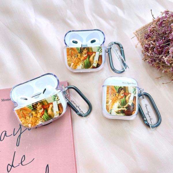 ケース本体素材：TPU (ソフトケース)・PC(ハードケース)対応機種：AirPods(第1/2世代)　AirPodspro(第1世代)　　AirPodspro(第2世代)　AirPods(第3世代)【セット品】ケース・巾着ポーチ・蓋外れ防...