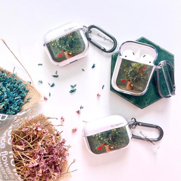 ケース本体素材：TPU (ソフトケース)・PC(ハードケース)対応機種：AirPods(第1/2世代)　AirPodspro(第1世代)　　AirPodspro(第2世代)　AirPods(第3世代)【セット品】ケース・巾着ポーチ・蓋外れ防...