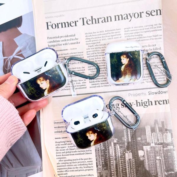 ケース本体素材：TPU (ソフトケース)・PC(ハードケース)対応機種：AirPods(第1/2世代)　AirPodspro(第1世代)　　AirPodspro(第2世代)　AirPods(第3世代)【セット品】ケース・巾着ポーチ・蓋外れ防...