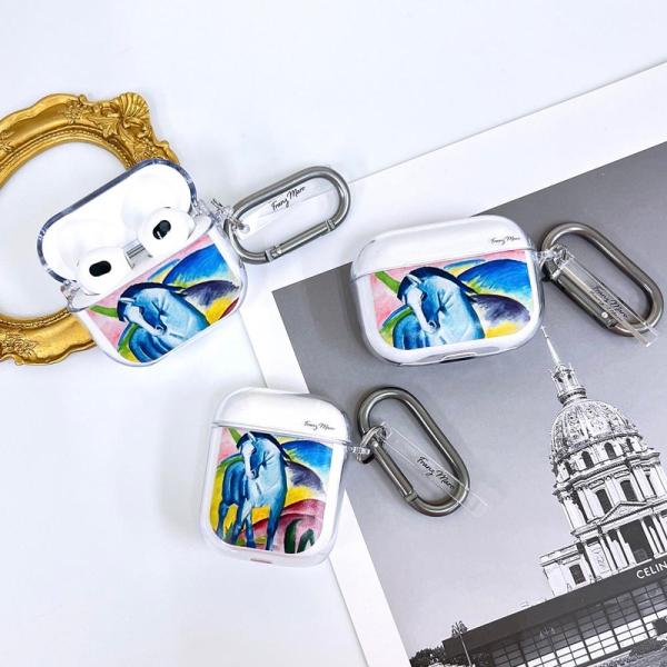 ケース本体素材：TPU (ソフトケース)・PC(ハードケース)対応機種：AirPods(第1/2世代)　AirPodspro(第1世代)　　AirPodspro(第2世代)　AirPods(第3世代)【セット品】ケース・巾着ポーチ・蓋外れ防...