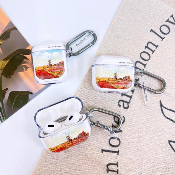 ケース本体素材：TPU (ソフトケース)・PC(ハードケース)対応機種：AirPods(第1/2世代)　AirPodspro(第1世代)　　AirPodspro(第2世代)　AirPods(第3世代)【セット品】ケース・巾着ポーチ・蓋外れ防...