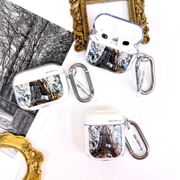 ケース本体素材：TPU (ソフトケース)・PC(ハードケース)対応機種：AirPods(第1/2世代)　AirPodspro(第1世代)　　AirPodspro(第2世代)　AirPods(第3世代)【セット品】ケース・巾着ポーチ・蓋外れ防...