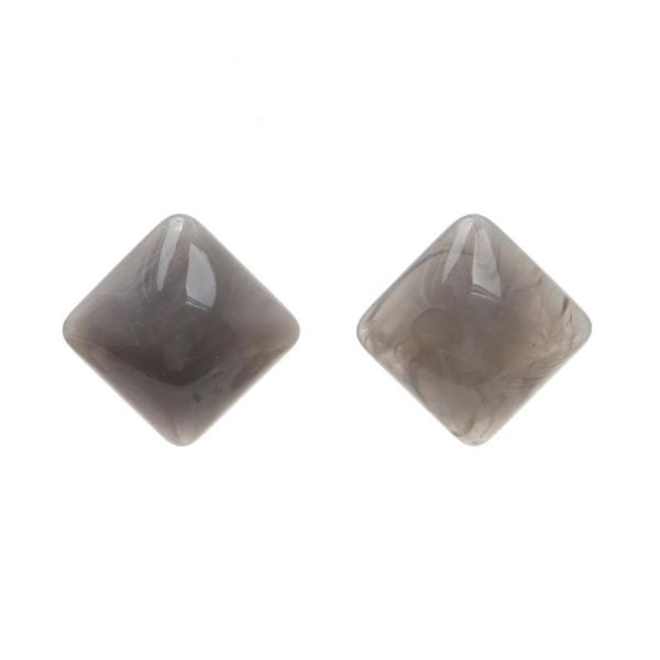カラー：グレー素材：合金・アクリル樹脂モチーフサイズ：縦約2.5cm×横約2.5cm※着用画像カラー: サーモンピンクとなっております。ダイヤマーブルイヤリング グレー onlyou オンリーユーイヤリング 痛くない 40代関連ワードピアス...