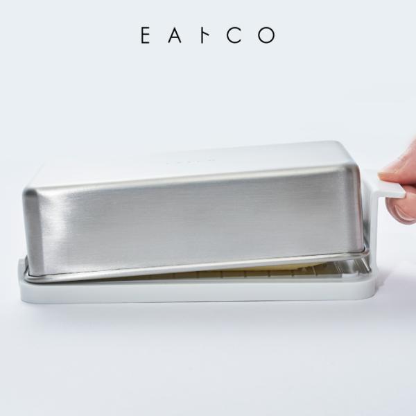 ■商品名：EAトCO イイトコ バターケース ステンレス コンテナ■ポイント：ステンレスと樹脂を組み合わせ、密閉性を高めたバターケースです。バターの乾燥を防ぎ、いやな臭いもつきにくく快適にお使い頂けます。目盛りが付いているので、簡単にバター...