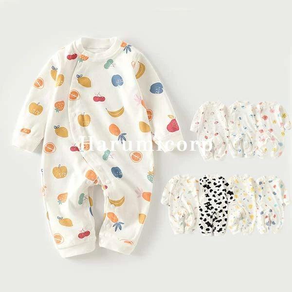 12色 ロンパース 長袖 ベビー服 女の子 男の子 カバーオール キッズ 綿 コットン 子供服 新生児 赤ちゃん おしゃれ 可愛い 66 73 80 90cm 子ども服 ルームウェア 前開き 部屋着 パジャマ 出産お祝い プレゼント 誕生日...