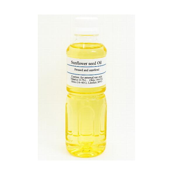ハイオレイックヒマワリ油　500ml SUNFLOWER SEED OIL学名/HELIANTHUS ANNUUS オレイン酸が主成分(規格値80%以上)になるように品種改良されたヒマワリ(遺伝子組換えではない)から採油した化粧品向け高精製...
