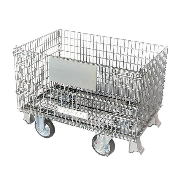 ■サイズ:W800×D500×H540mm■重量:(約)31kg■線径:4.8mm■金網ピッチ:25×50mm■扉:半開■キャスター径:φ130■最大積載荷重:500kg■看板1枚付(150×300mm)