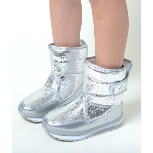 RUBBERDUCK CRACKED METAL Kids ラバーダック クラックト メタル シルバー スノー ブーツ KIDS キッズ 子供インソールはボア素材で足全体から足首を暖かく包み込んでくれます。マジックテープで脱ぎ履きしやすく、...